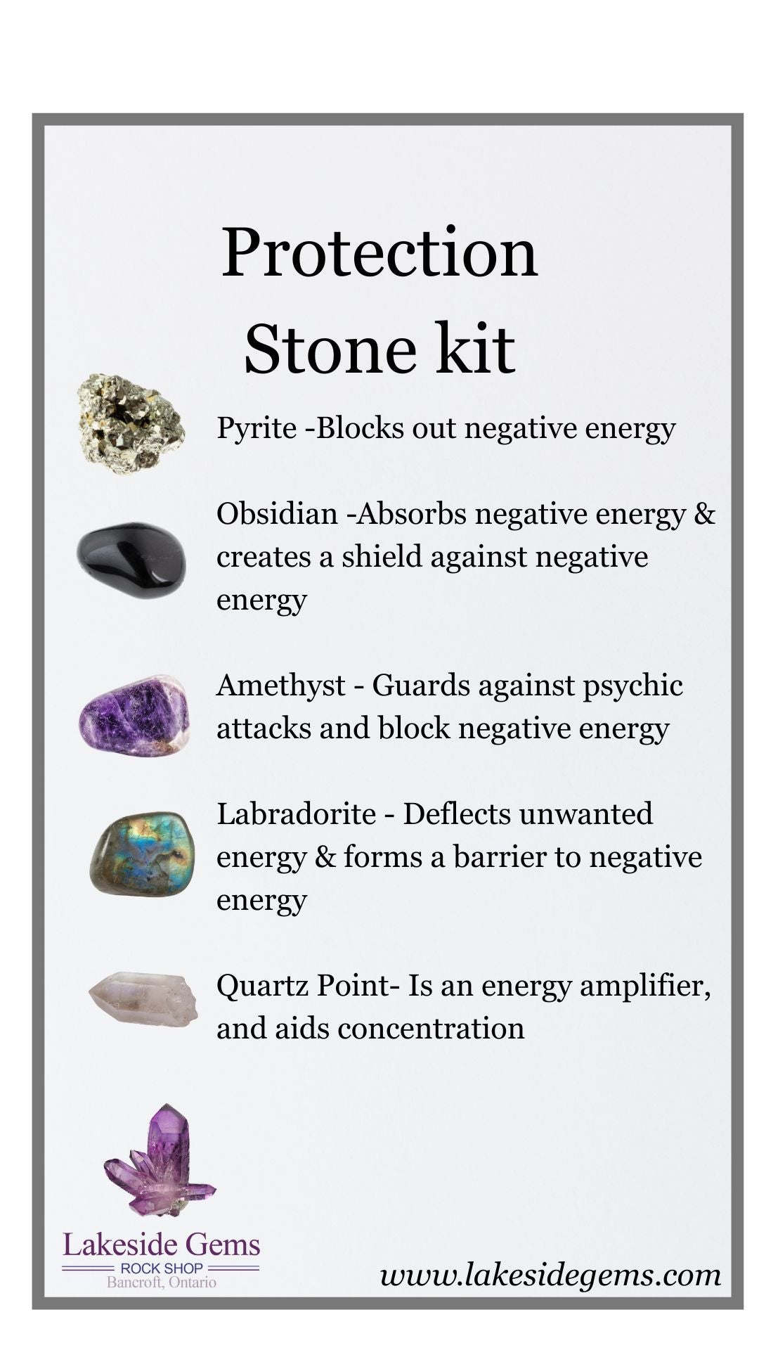 Protection Stone Kit – Lakeside Gems Inc.
