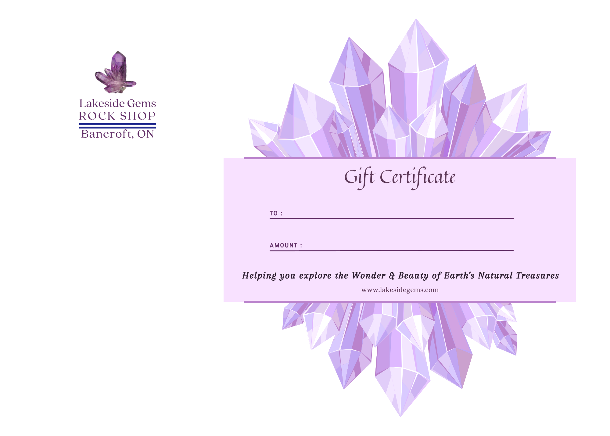 Lakeside Gems Gift Card – Lakeside Gems Inc.